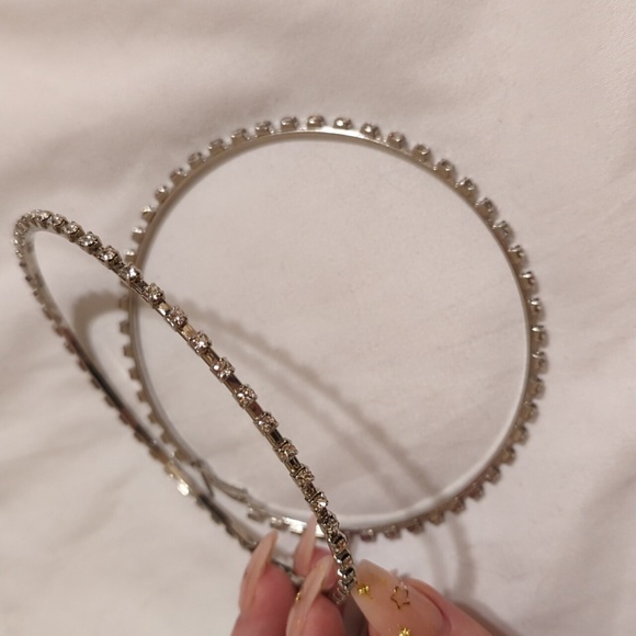 Jewelry | 4 Diamond Studded Hoops | Poshmark